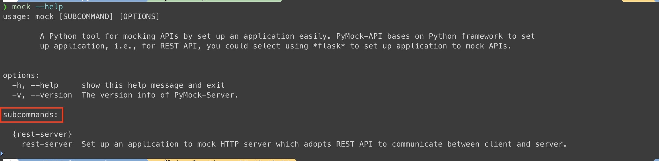 Command line - PyFake-API-Server